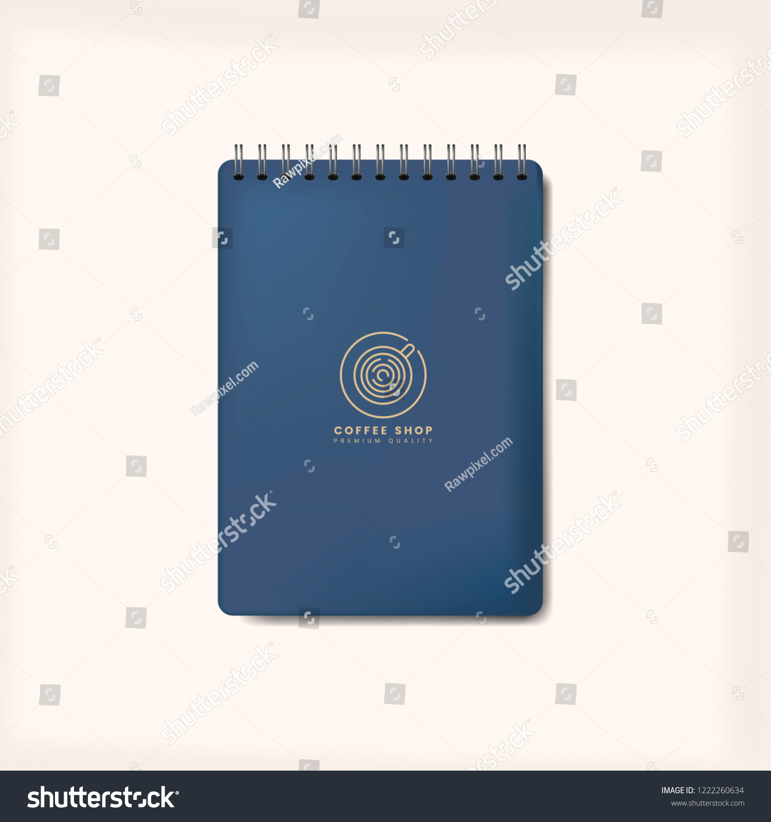 Spiral Blue Notebook Mockup Isolated Vector Stock Vector (Royalty Free ...