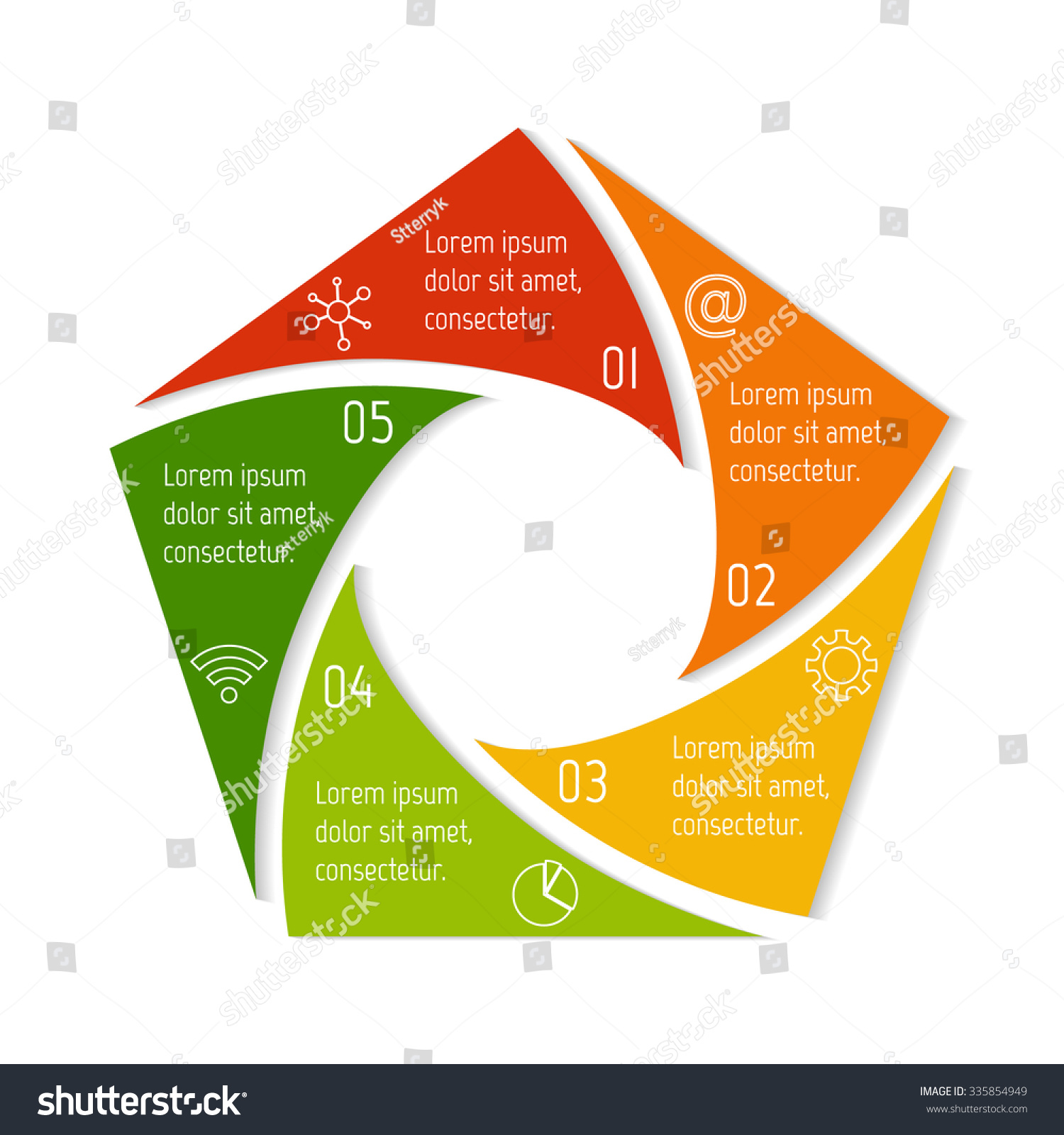 Spiral Infographic Diagram Circular Connected Chart: เวกเตอร์สต็อก ...