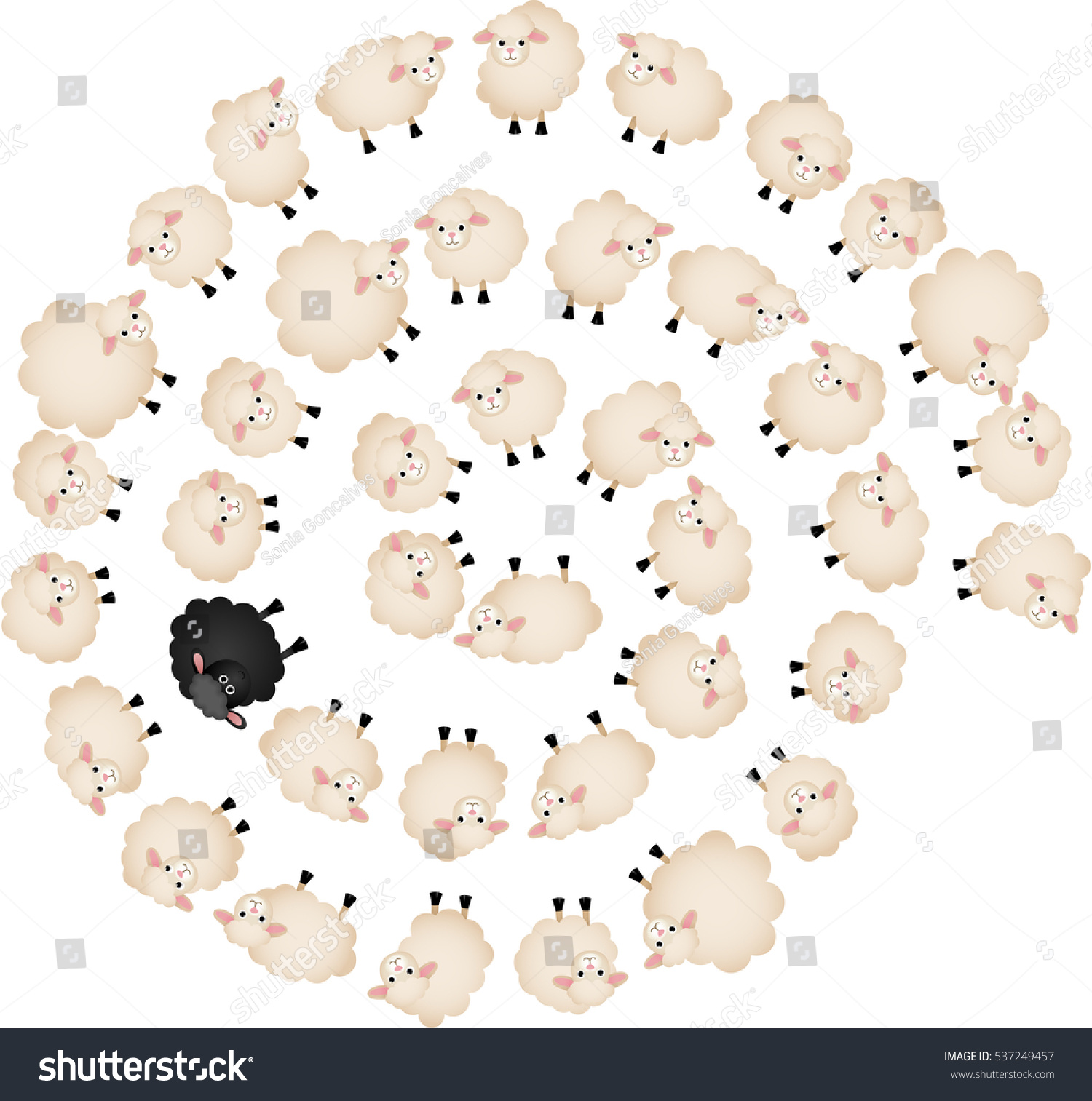 Spiral Shaped Sheep Stock Vector (Royalty Free) 537249457