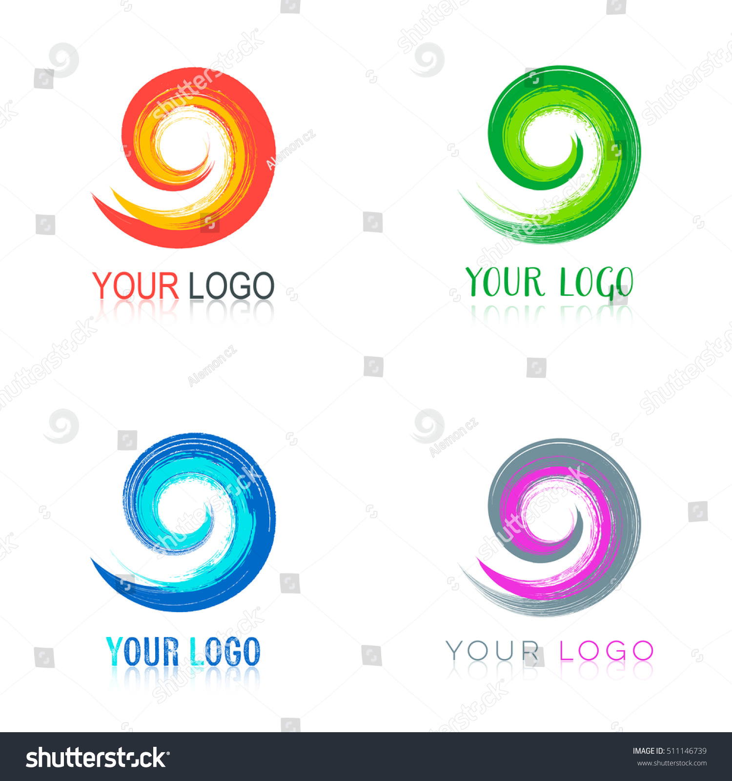 Spiral Vector Logo Design Collection Stock Vector (Royalty Free ...