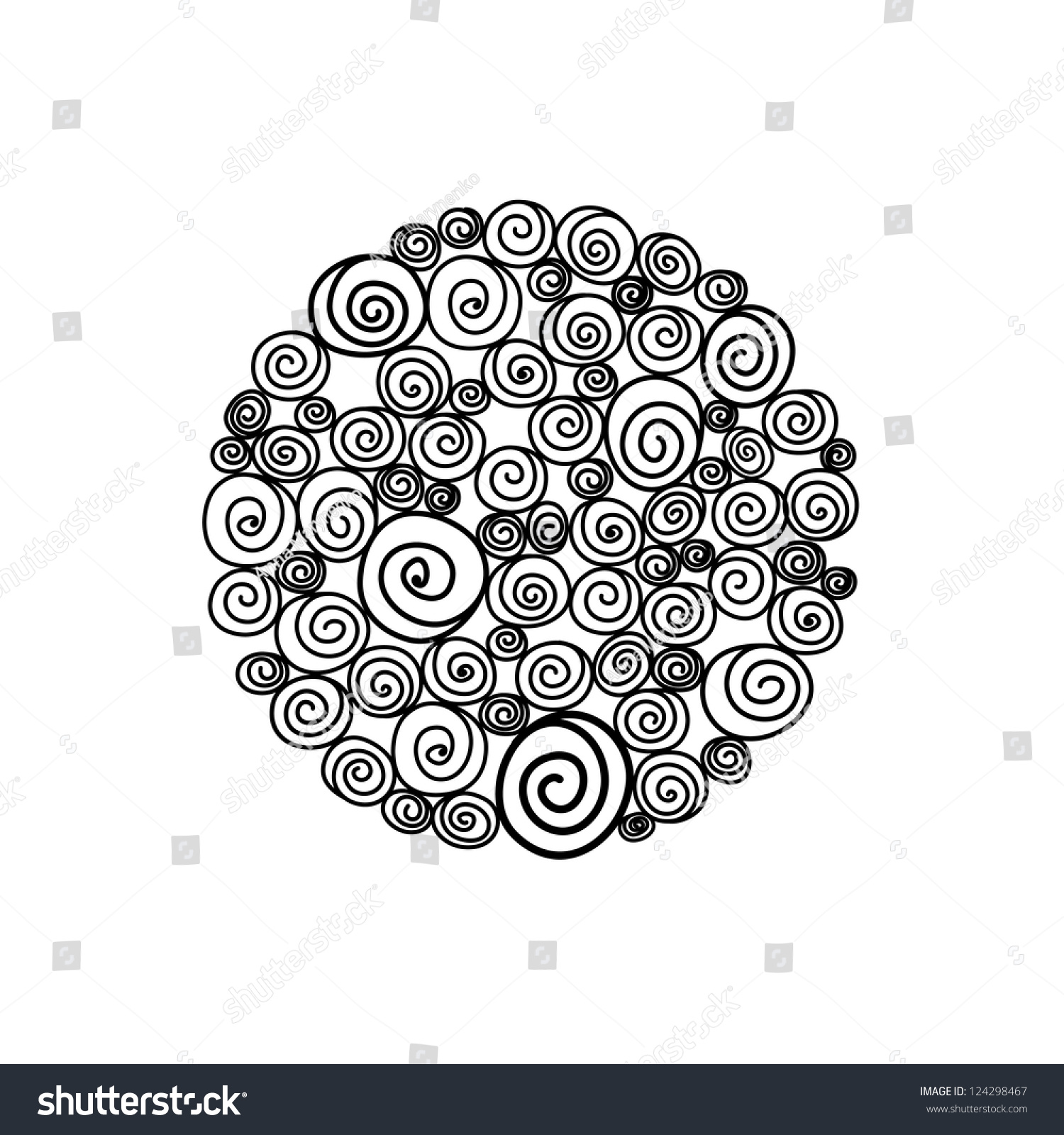 Spirals Pattern Vector Stock Vector 124298467 - Shutterstock