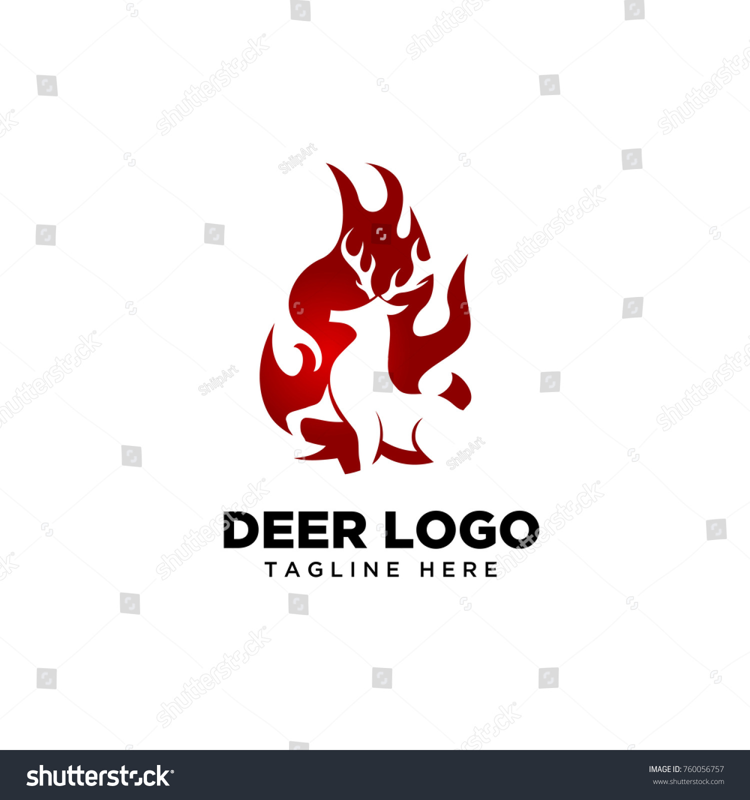Spirit Fire Deer Logo: vector de stock (libre de regalías) 760056757 ...