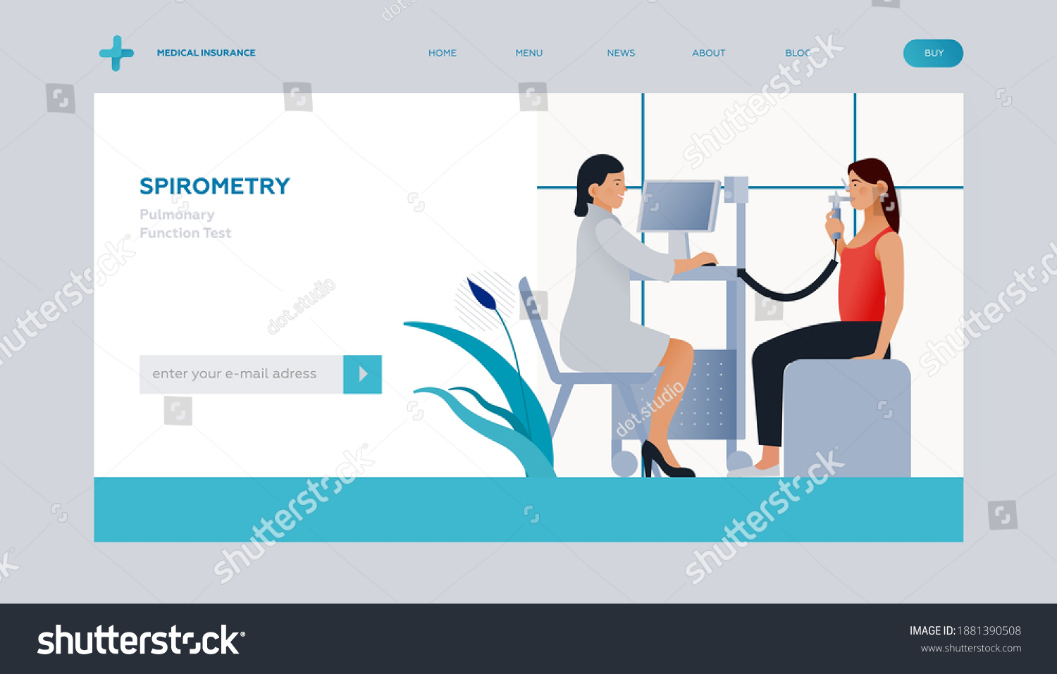 Espirometría. Prueba de la función pulmonar.: vector de stock (libre de ...