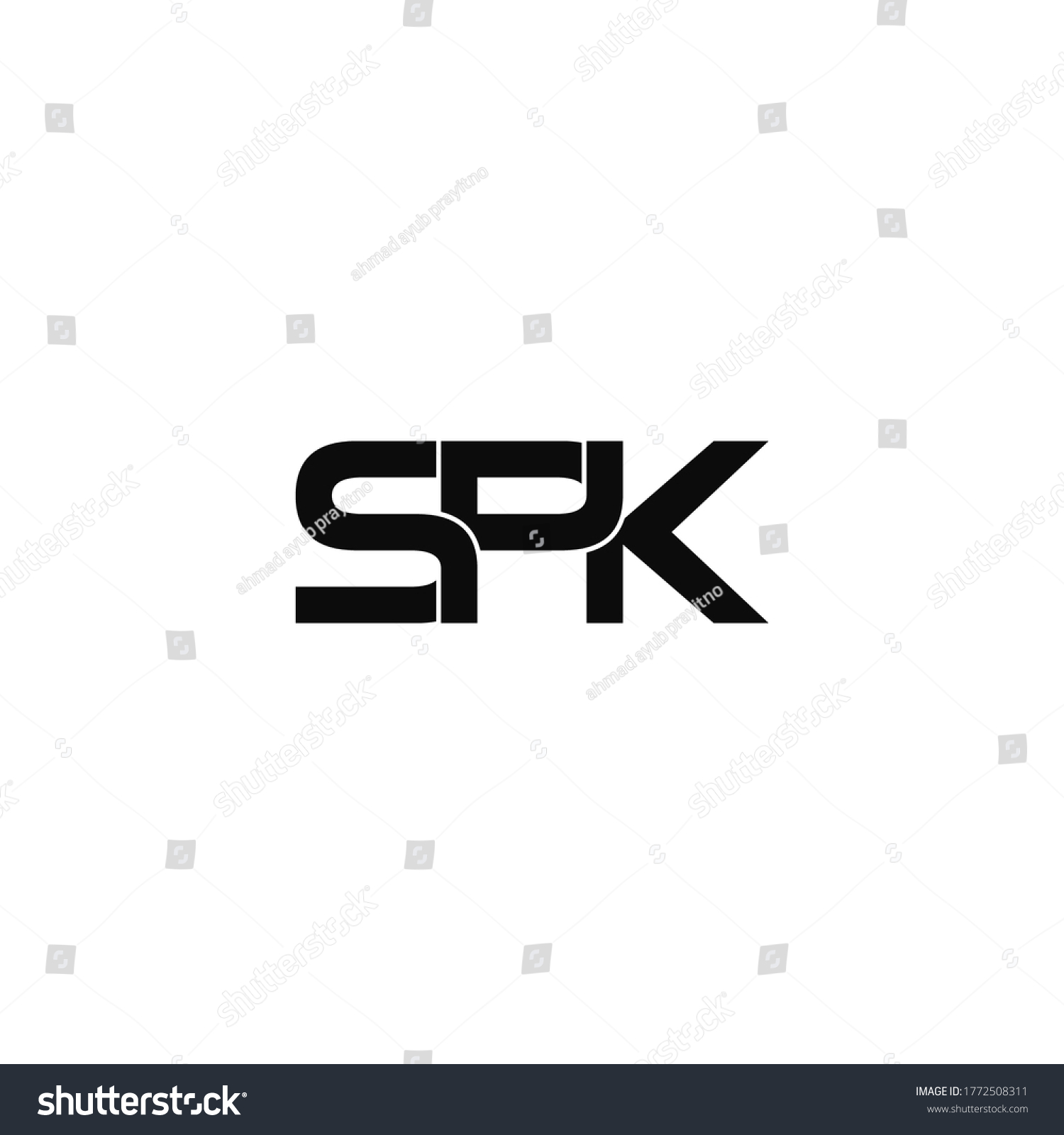 Vektor Stok Spk Letter Original Monogram Logo Design (Tanpa Royalti ...
