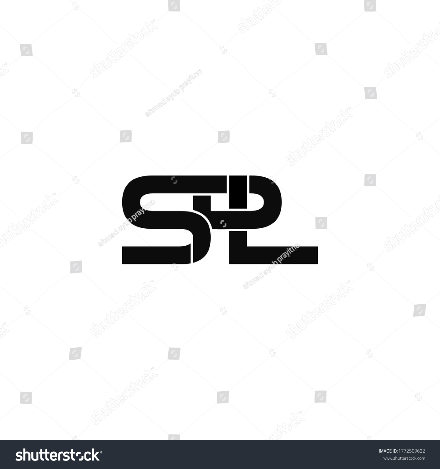 letra spl diseño original del logotipo: vector de stock (libre de ...
