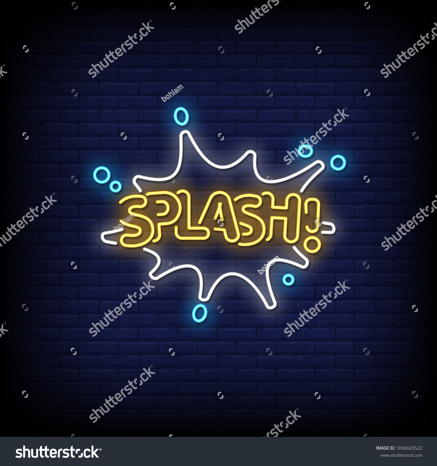 Splash Neon Signs Style Text Vector Stock Vector (Royalty Free ...