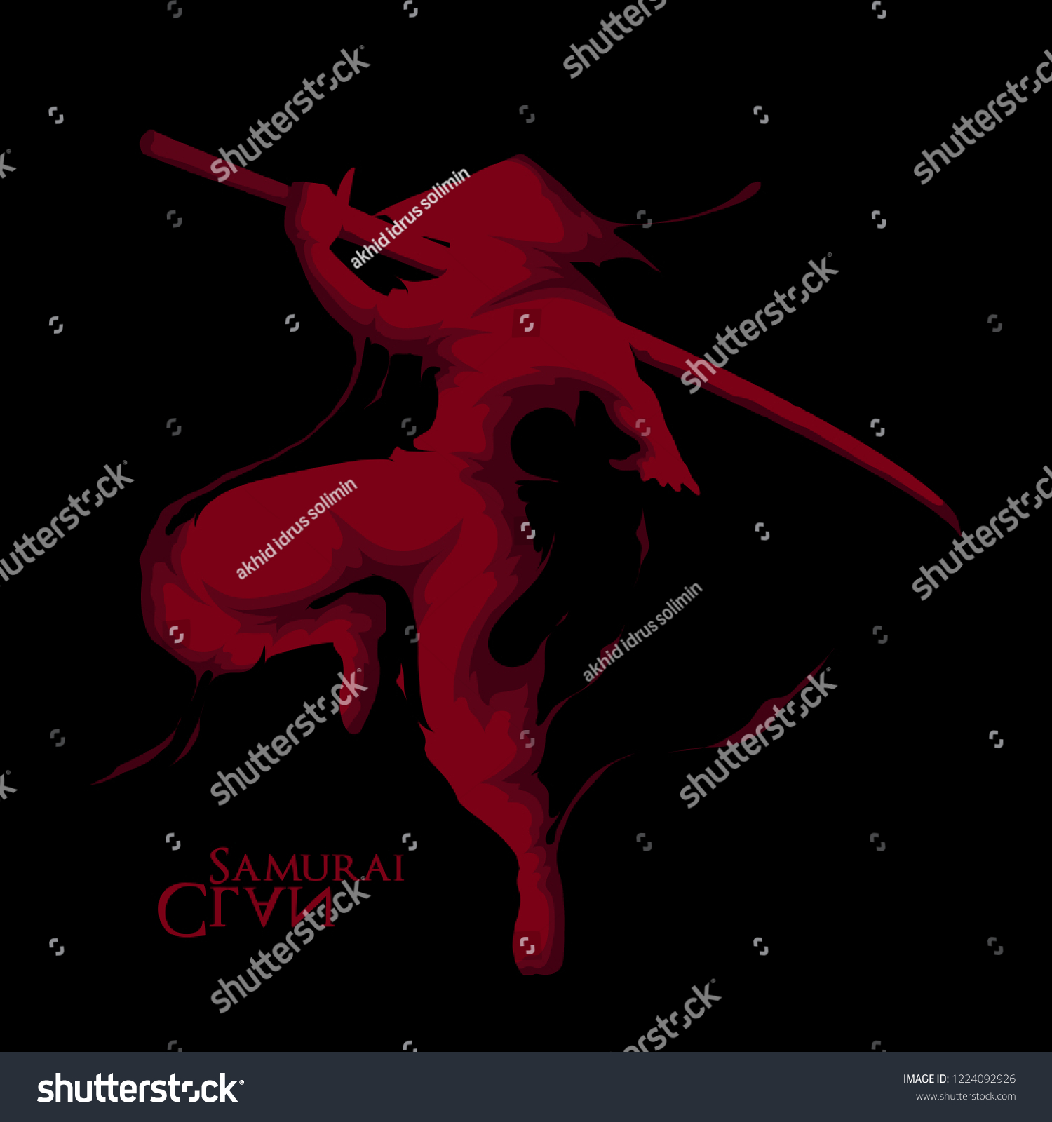 Splash Samurai Clan Stock Vector (Royalty Free) 1224092926
