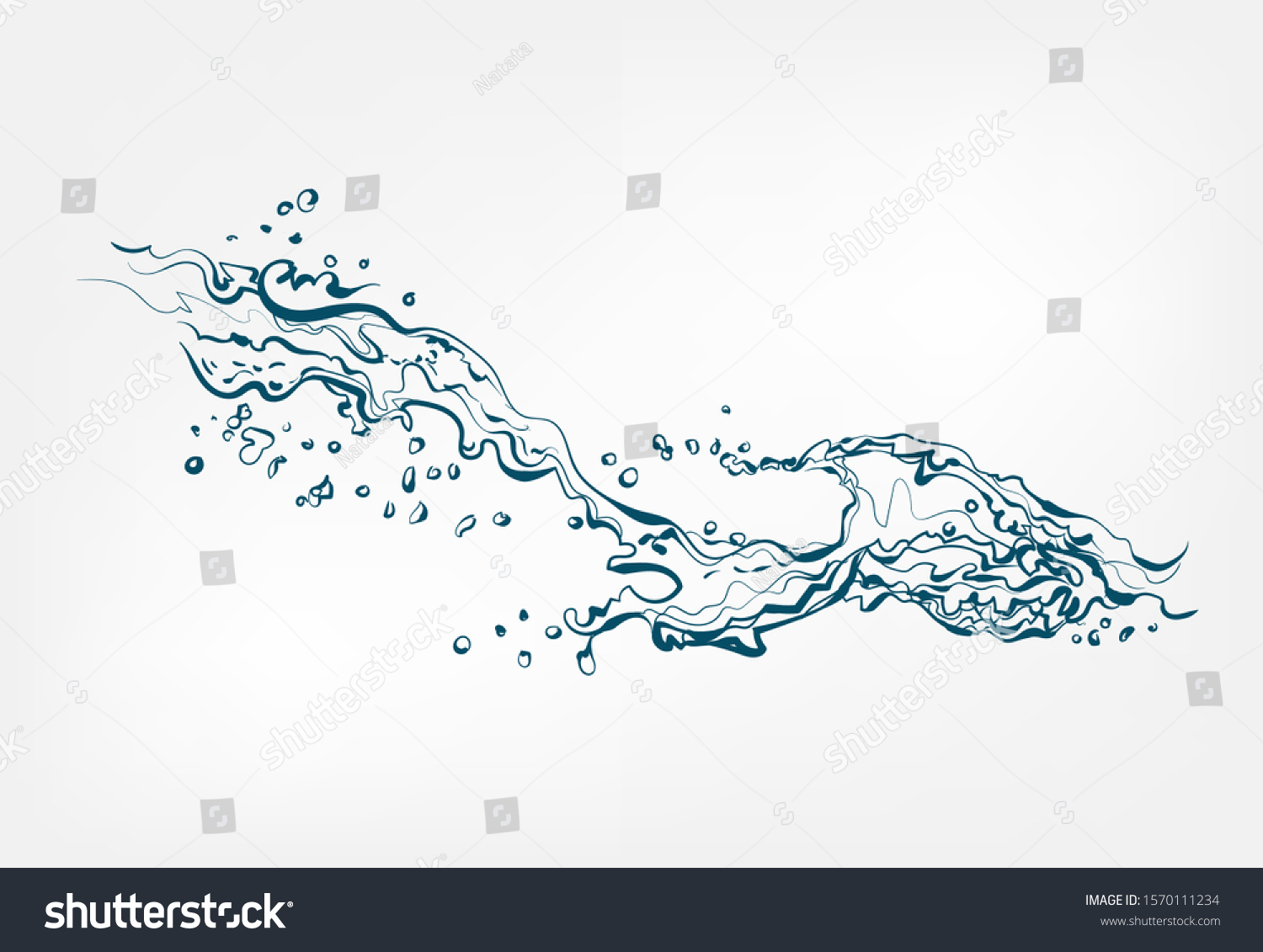Splash Vector Isolated Line Water Drop: vetor stock (livre de direitos ...