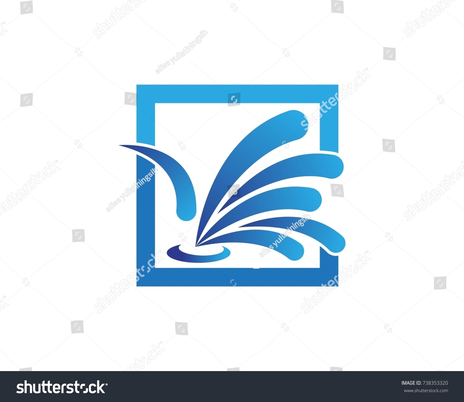 Splash Water Logo Design: vector de stock (libre de regalías) 738353320 ...