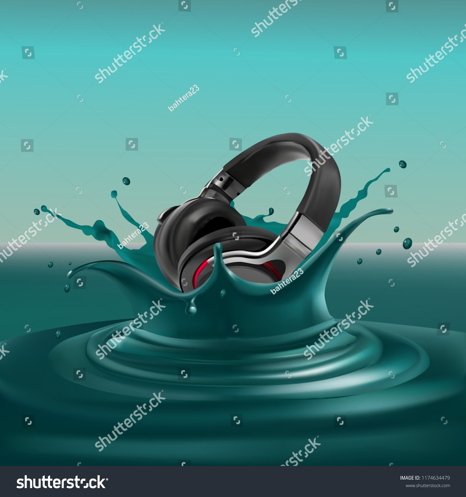 Splash Water Microphone Stock Vector (Royalty Free) 1174634479 ...