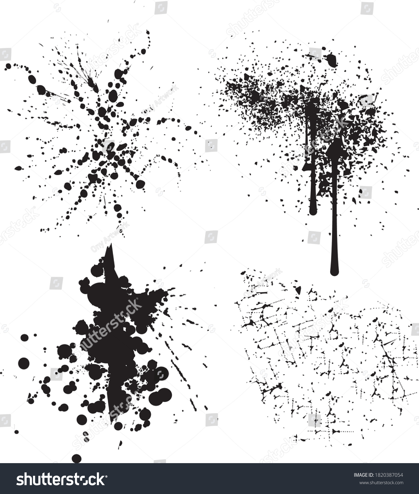 Splashes Paint Scratch Mark Grunge Texture Stock Vector (Royalty Free ...