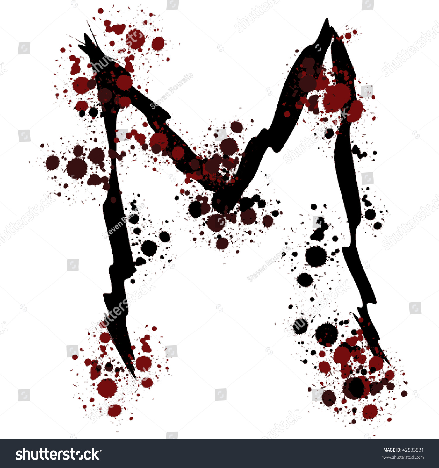 Splatter Letter M Stock Vector (Royalty Free) 42583831 | Shutterstock