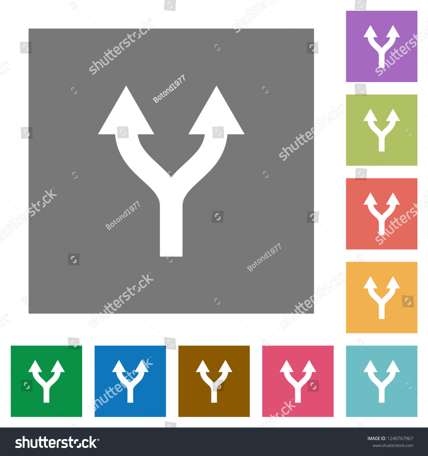 Split Arrows Flat Icons On Simple Stock Vector (Royalty Free) 1240767967