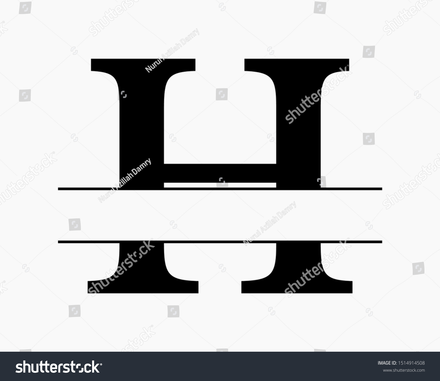 Split Uppercase Letter Initial Monogram Design Stock Vector (Royalty ...