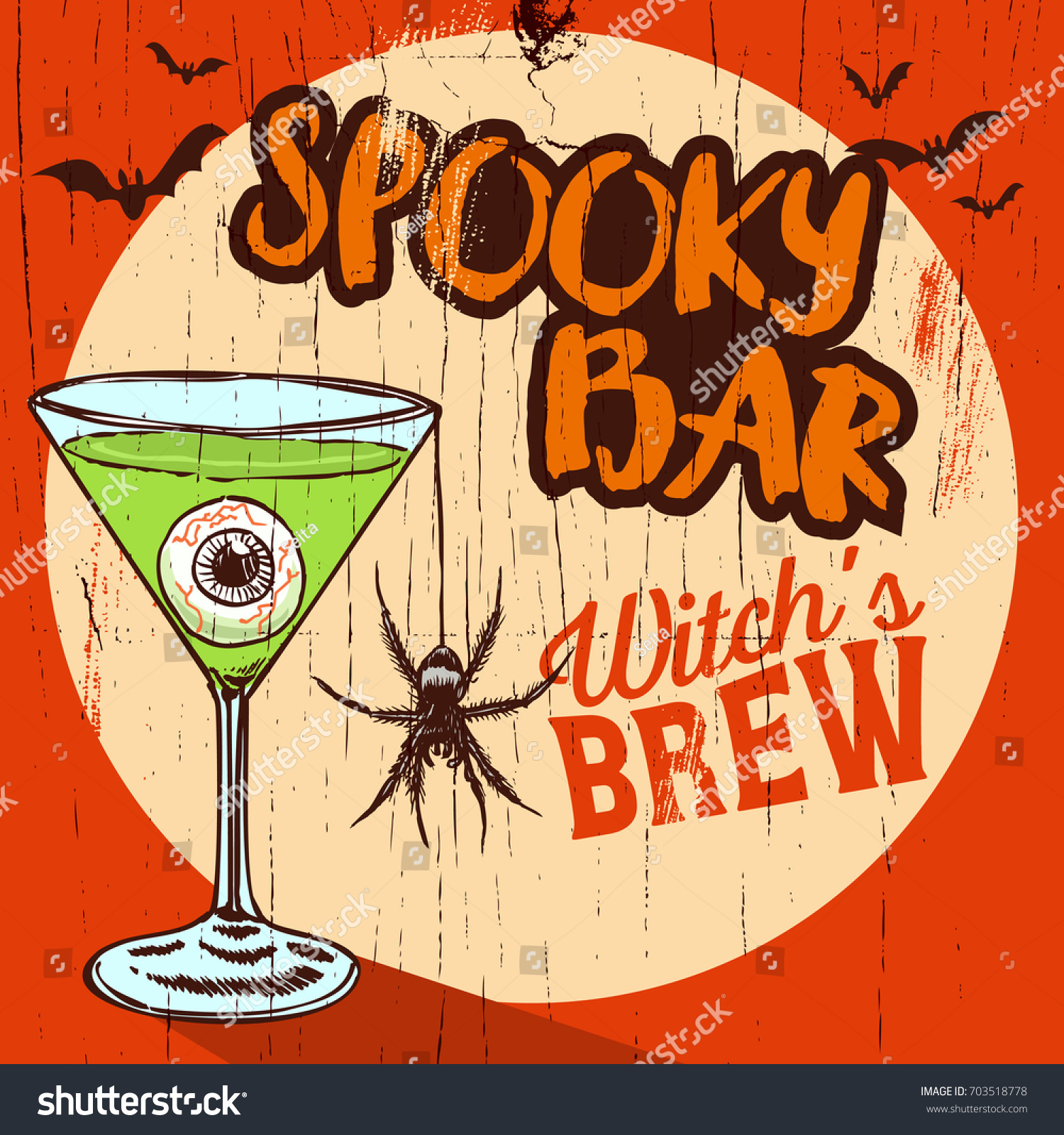 Spooky Bar Sign Vector Stock Vector (Royalty Free) 703518778