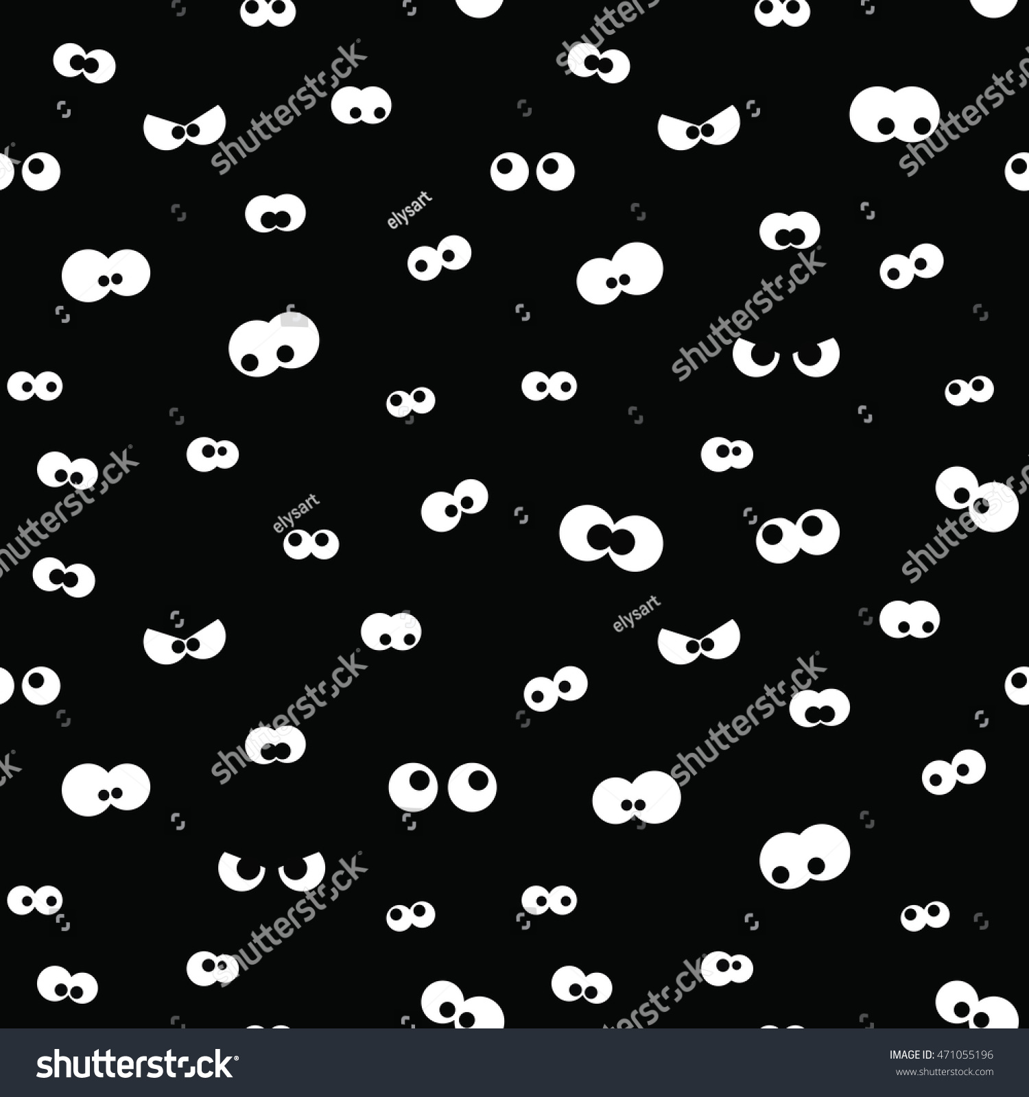 Spooky Eyes Seamless Vector Wallpaper Stock Vector (Royalty Free) 471055196
