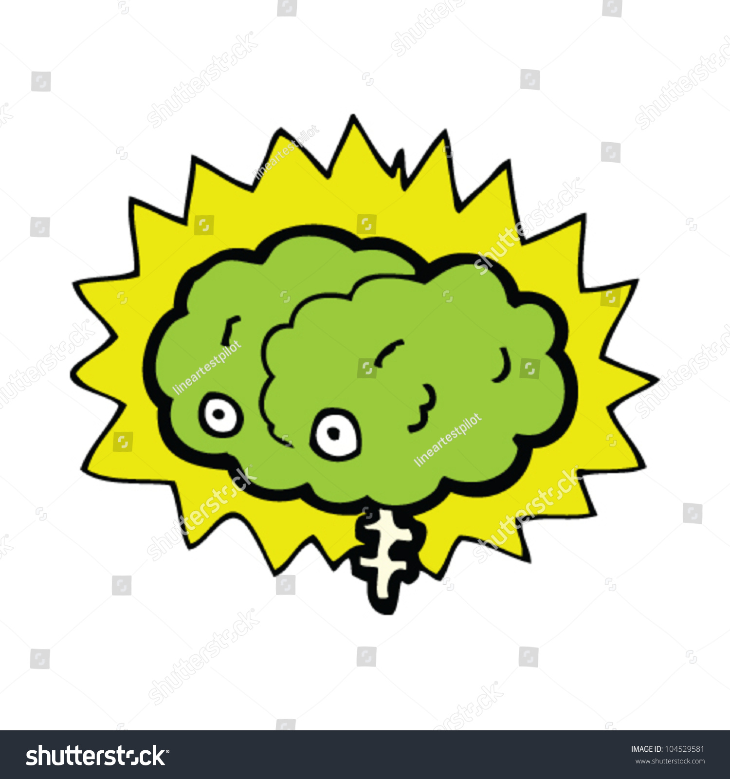Spooky Floating Brain Cartoon Stock Vector (Royalty Free) 104529581 ...