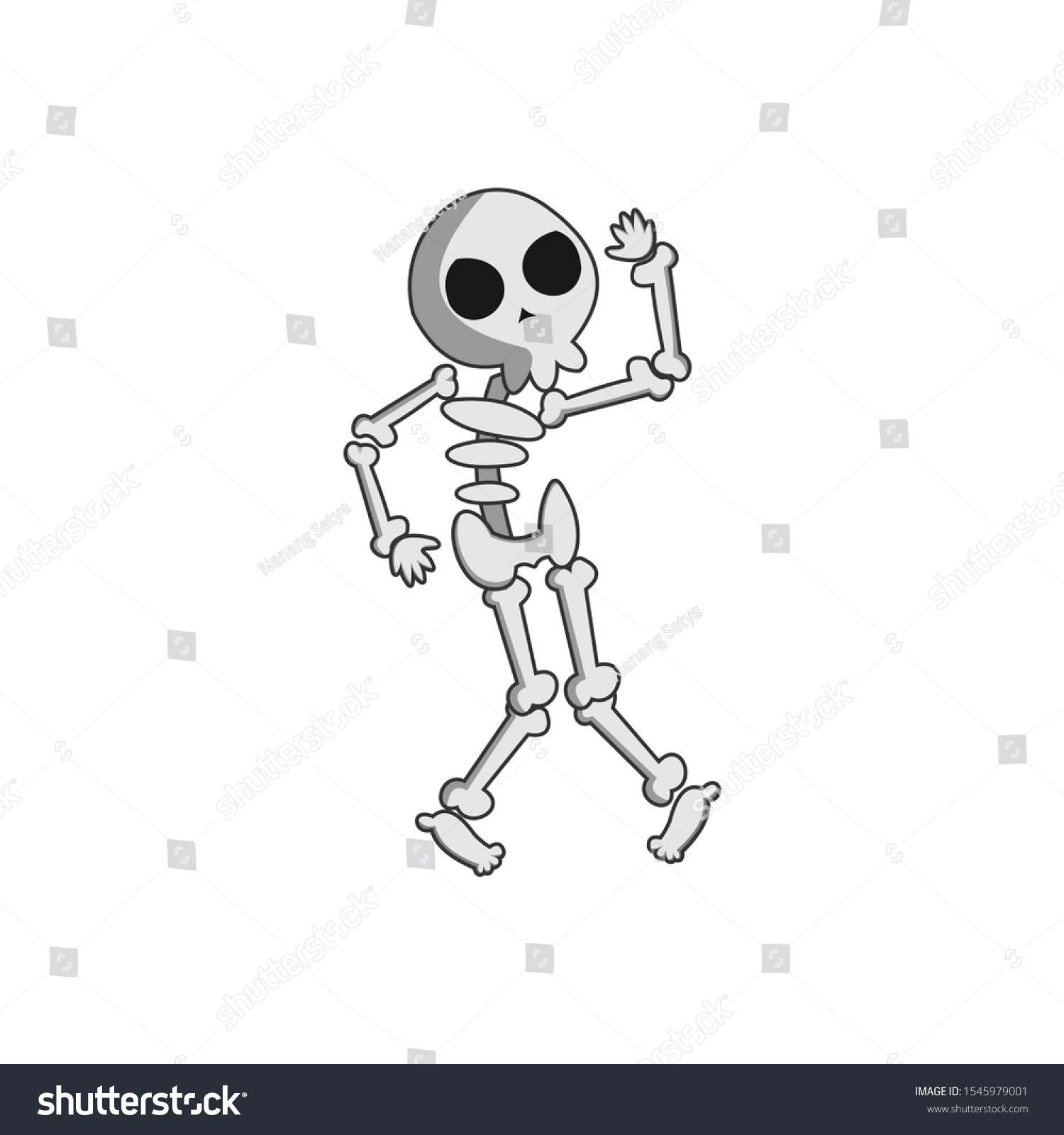 Spooky Funny Dancing Skeleton Vector Logo Stock Vector (Royalty Free ...