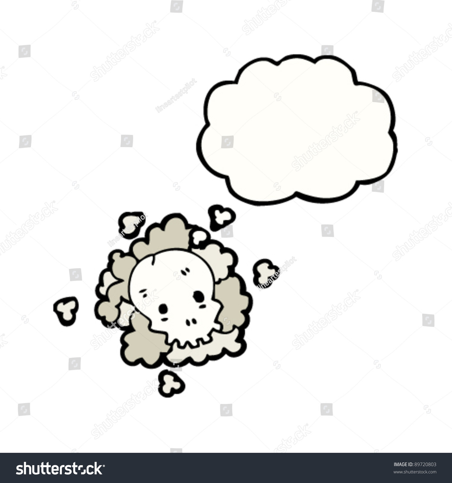 Spooky Ghost Death Cloud Skull Cartoon Stock Vector (Royalty Free ...