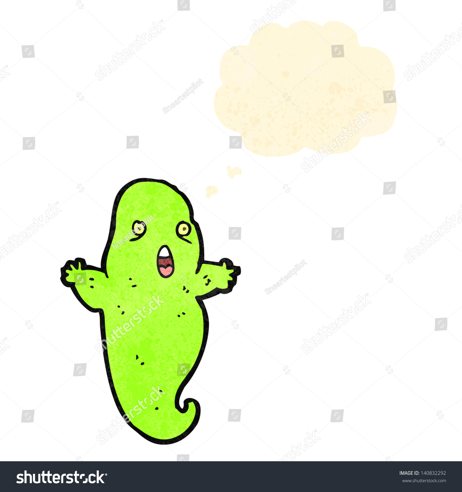Spooky Green Ghost Cartoon Stock Vector (Royalty Free) 140832292 ...
