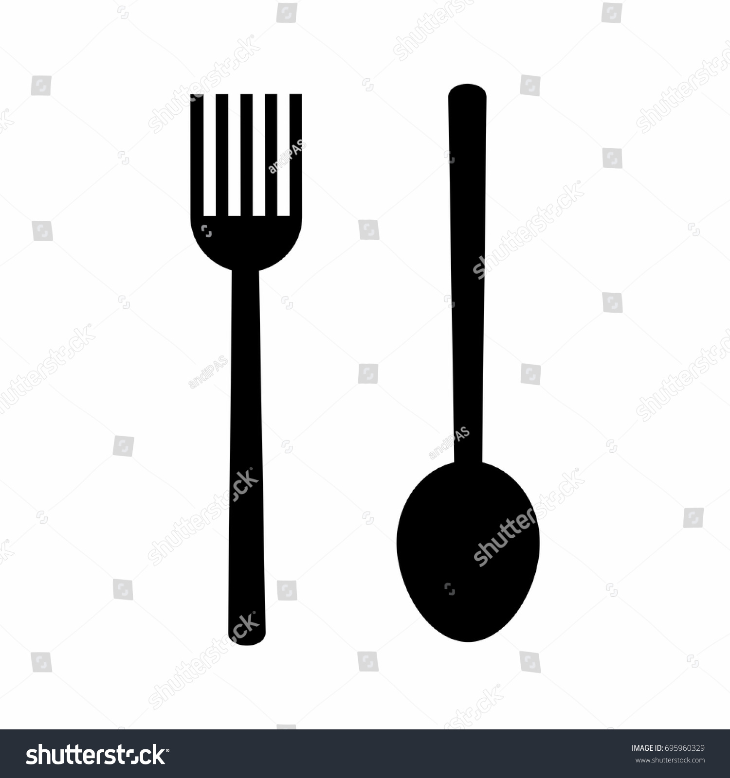 Spoon Fork Vector Icon Stock Vector (Royalty Free) 695960329