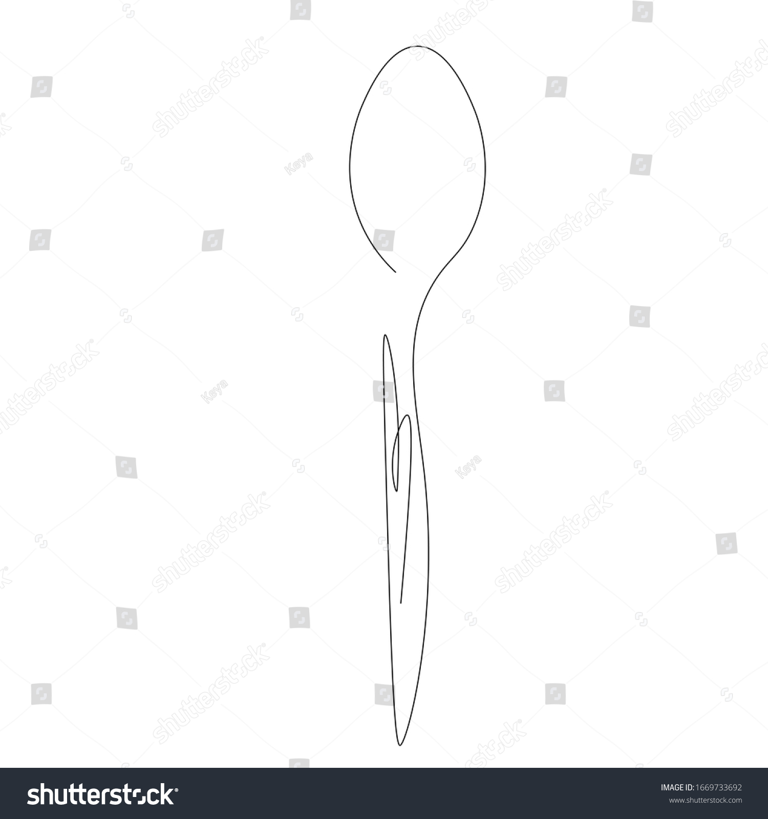 Spoon Line Drawing Vector Illustration Stock Vector (Royalty Free ...