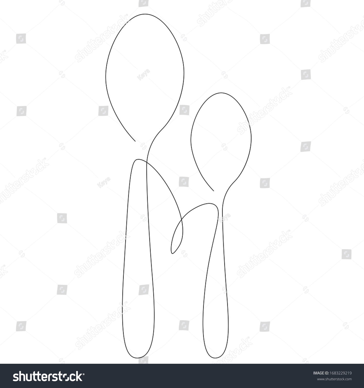 Spoons Line Drawing Vector Illustration Stock Vector (Royalty Free ...