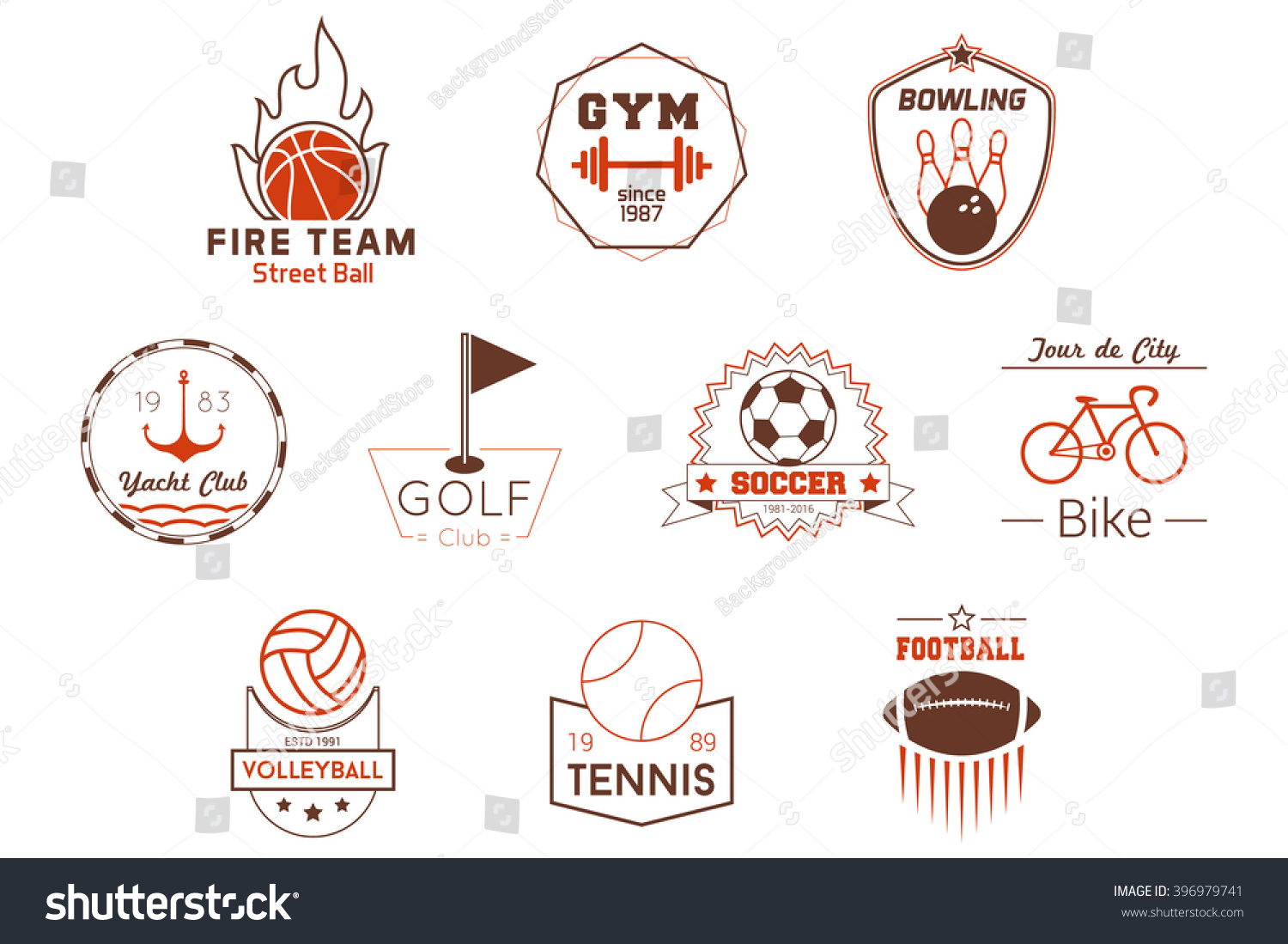 Sport Badges Vector Logos Stock Vector (Royalty Free) 396979741 ...