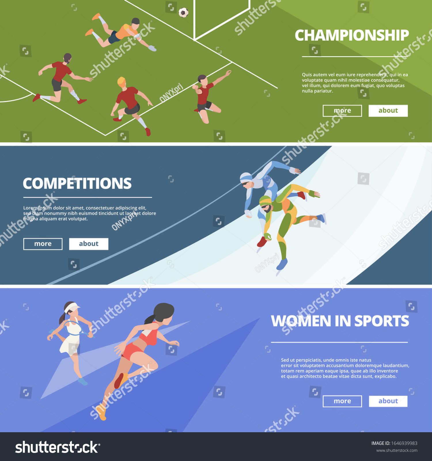 Sport Banners Olympic Games Athletes Action Stock Vector Royalty Free 1646939983
