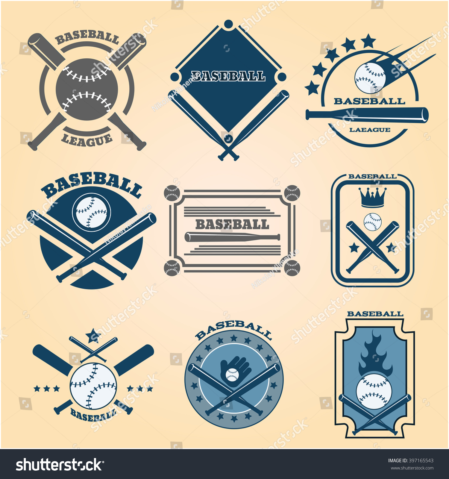 Sport Baseball Icon Set Eps 10 Stock Vector (Royalty Free) 397165543 ...