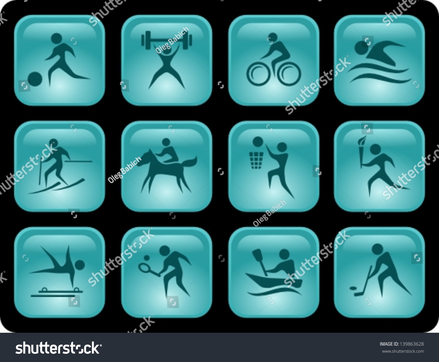 Sport Button Set Stock Vector (Royalty Free) 139863628 | Shutterstock