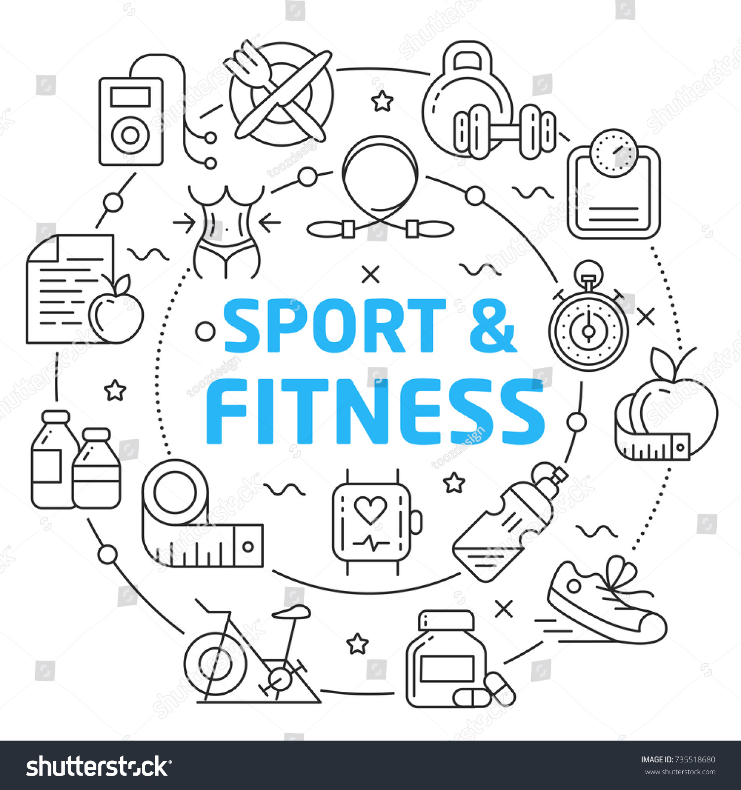 Sport Linear Illustration Stock Vector (Royalty Free) 735518680
