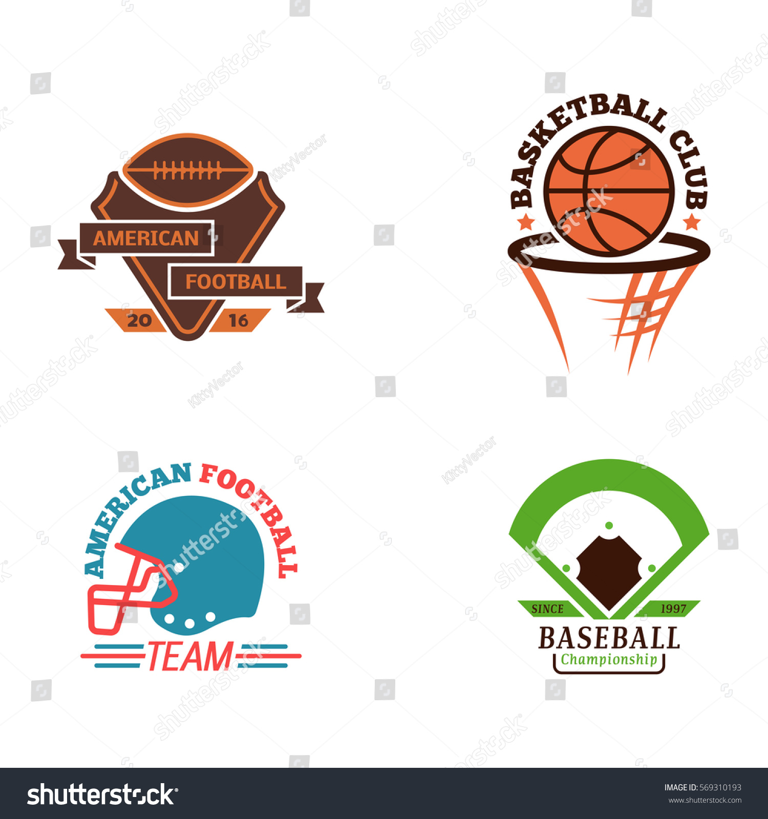 Sport Team Badge Vector Set 스톡 벡터(로열티 프리) 569310193 | Shutterstock