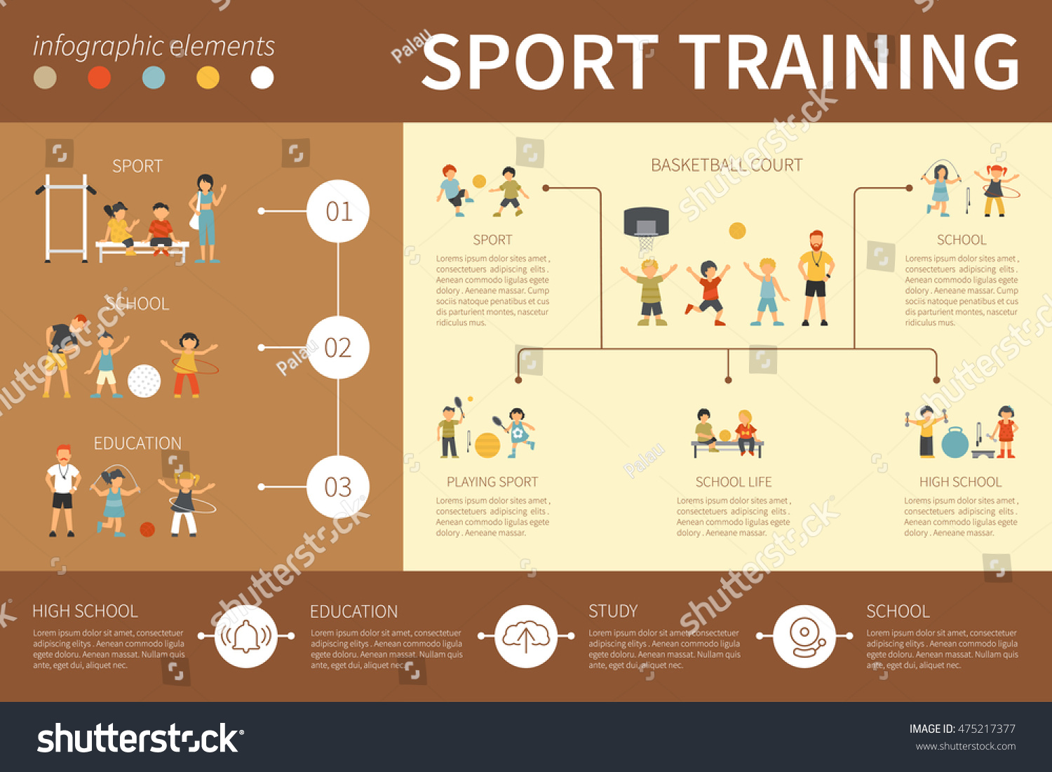 Sport Training Infographic Flat Vector Illustration Stock Vector ...