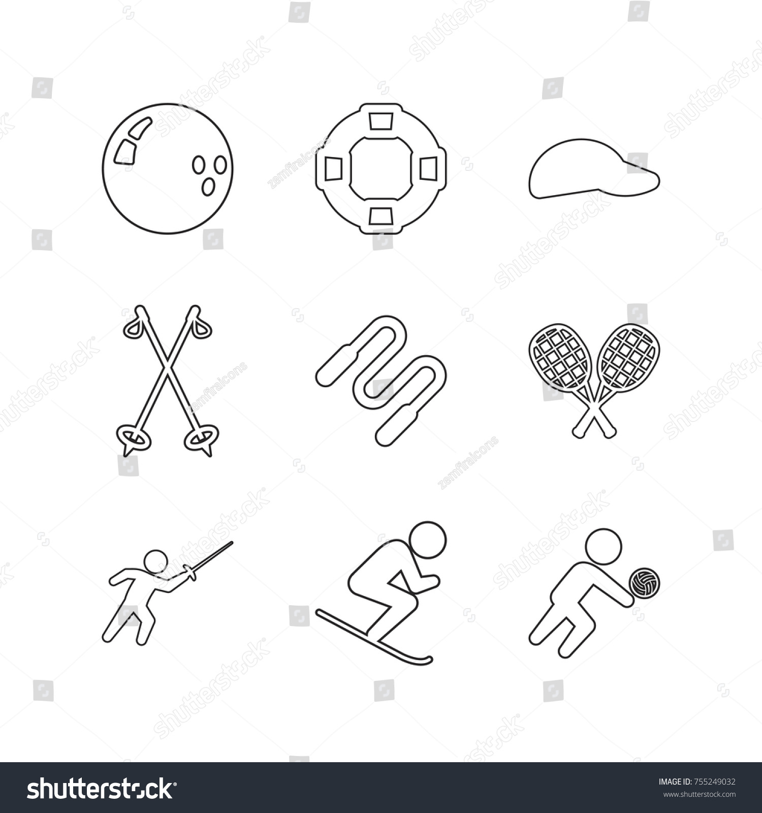 Sport Vector Collection Set Stock Vector (Royalty Free) 755249032 ...