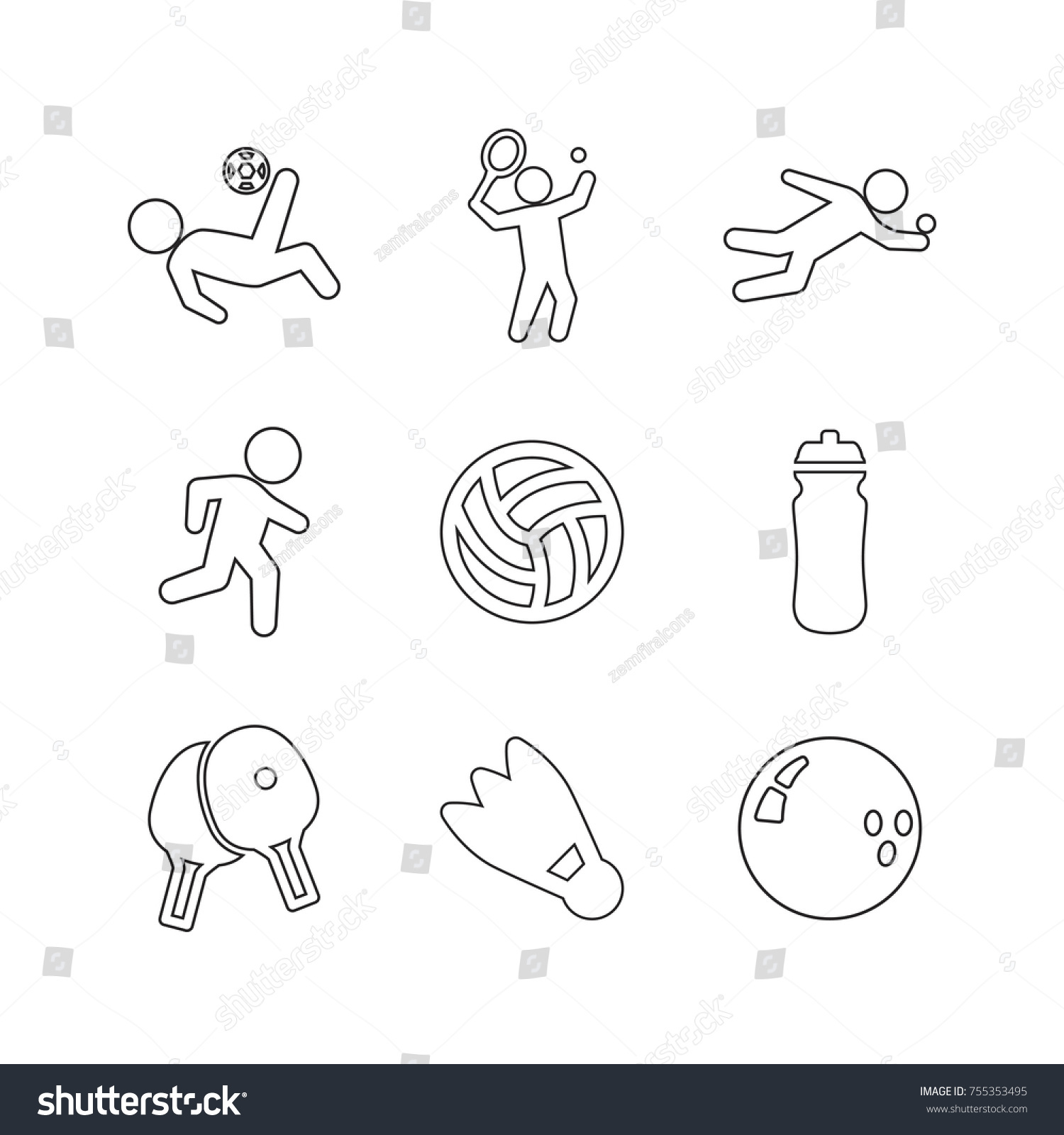 Sport Vector Collection Set Stock Vector (Royalty Free) 755353495 ...