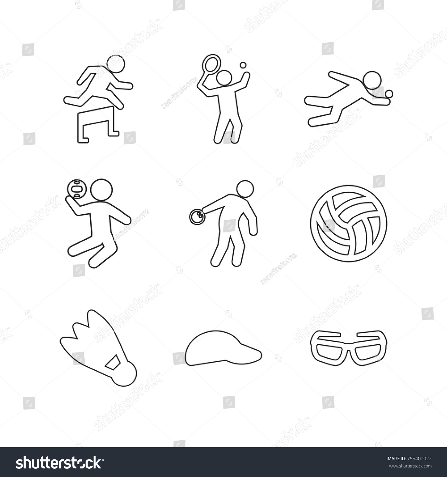 Sport Vector Collection Set Stock Vector (Royalty Free) 755400022 ...