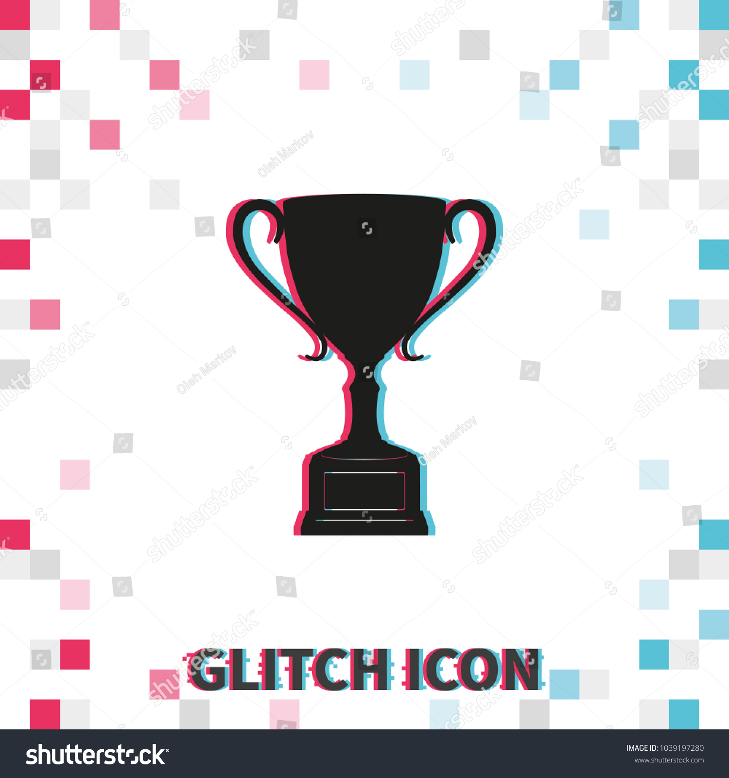 Sporting Trophy Winner Cup Glitch Effect Stock Vector (Royalty Free ...