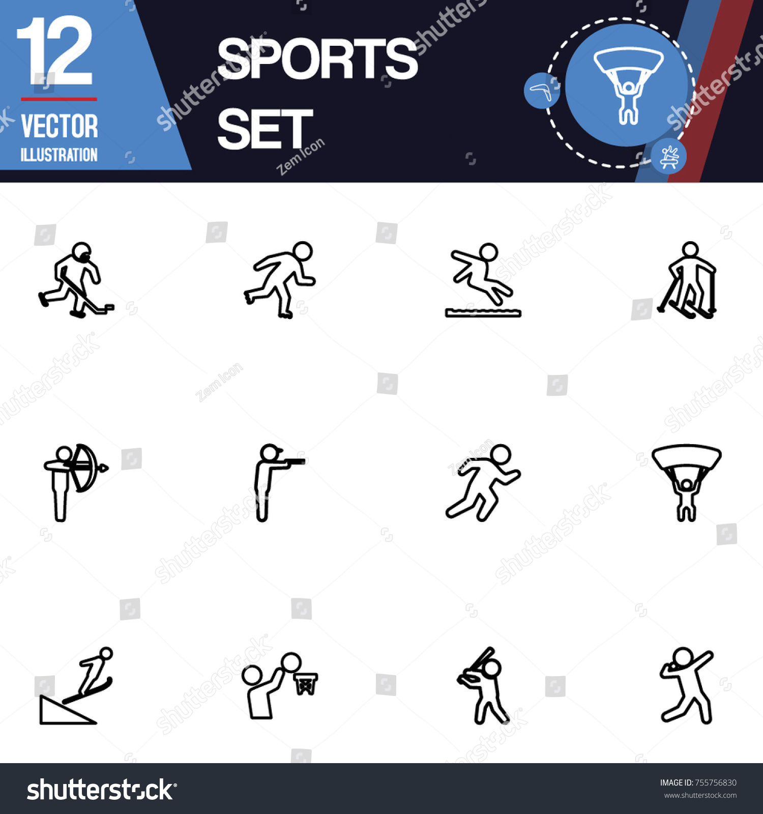Vektor Stok Sports Icon Collection Vector Set (Tanpa Royalti) 755756830 ...