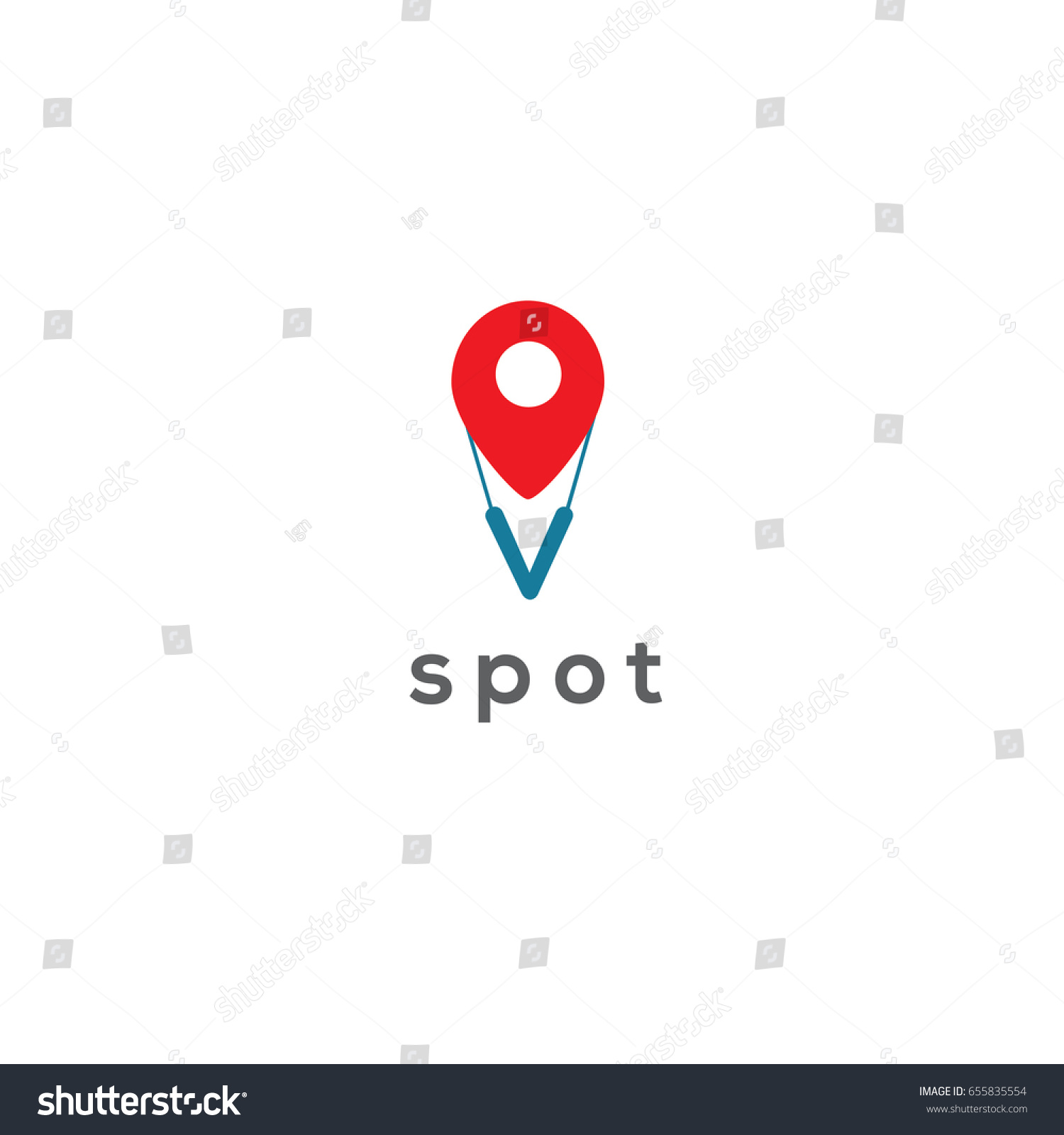 Spot Location Logo Vector Letter V Stock Vector (Royalty Free) 655835554