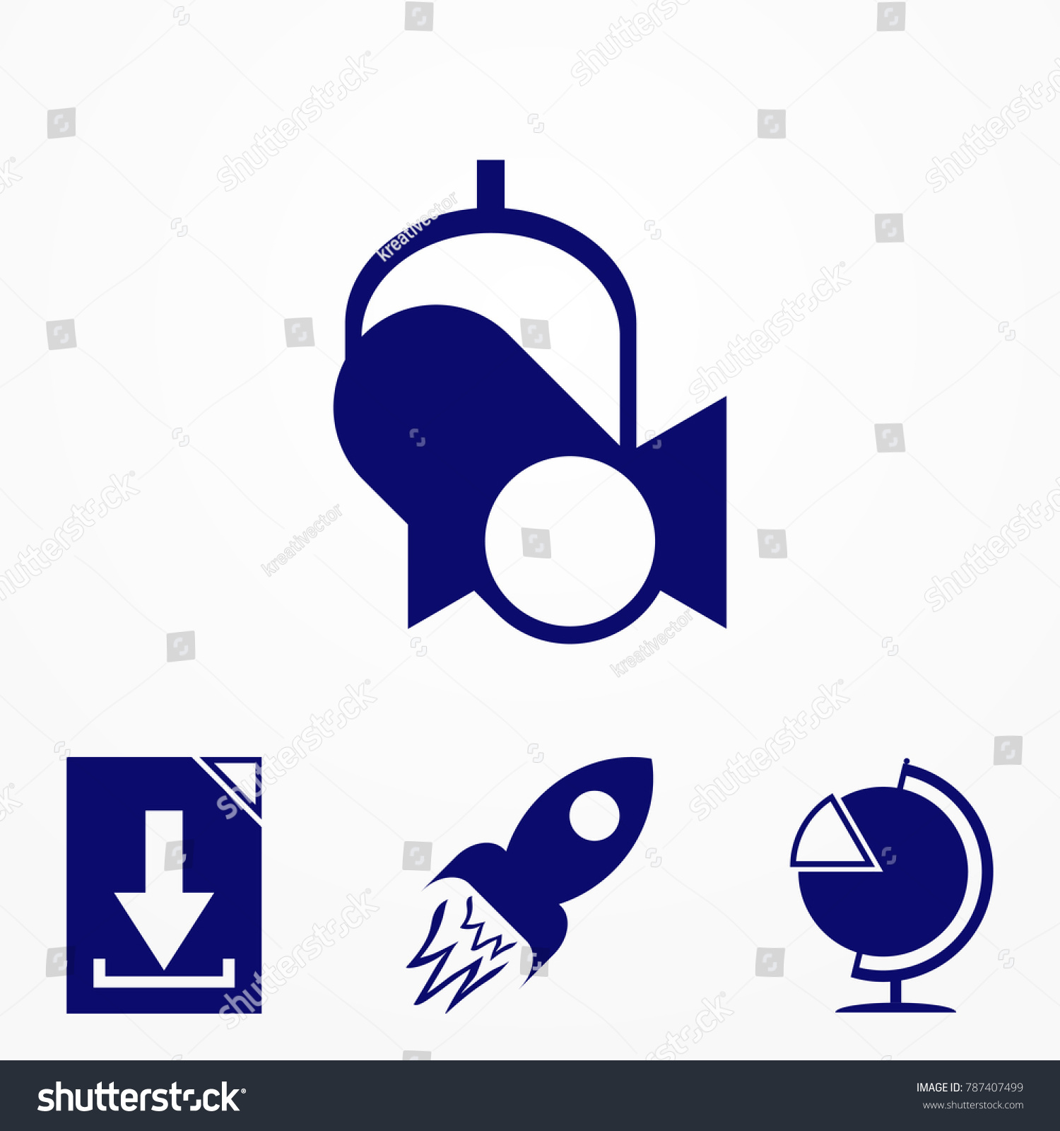 Spotlight Blue Silhouette Icon Vector Image Stock Vector (Royalty Free ...