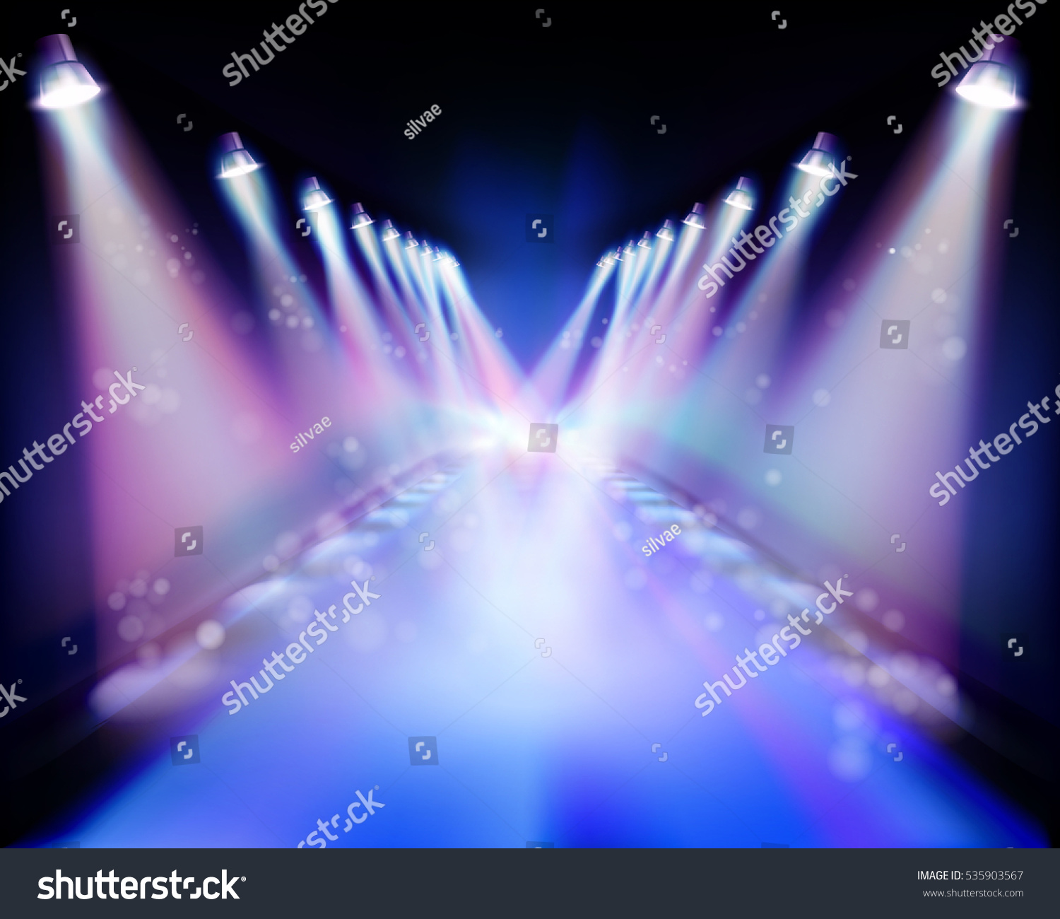 Spotlight During Performance Vector Illustration Stock Vector (Royalty ...