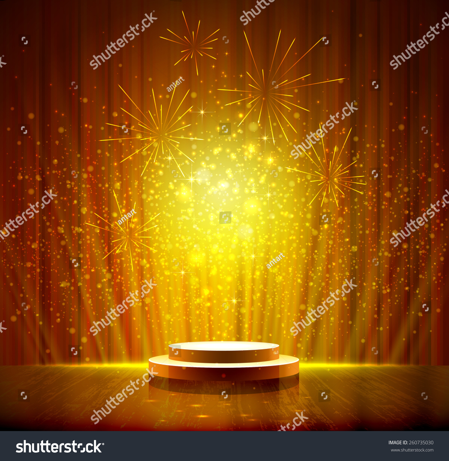 Spotlight Effect Gold Scene Background Stock Vector (Royalty Free ...