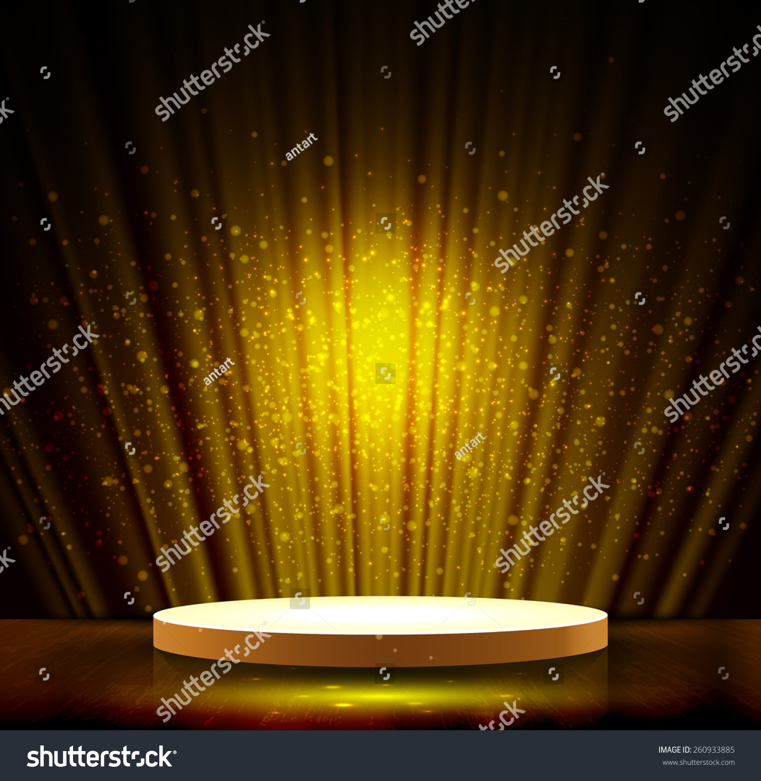 Spotlight Effect Gold Scene Background Stock Vector (Royalty Free ...