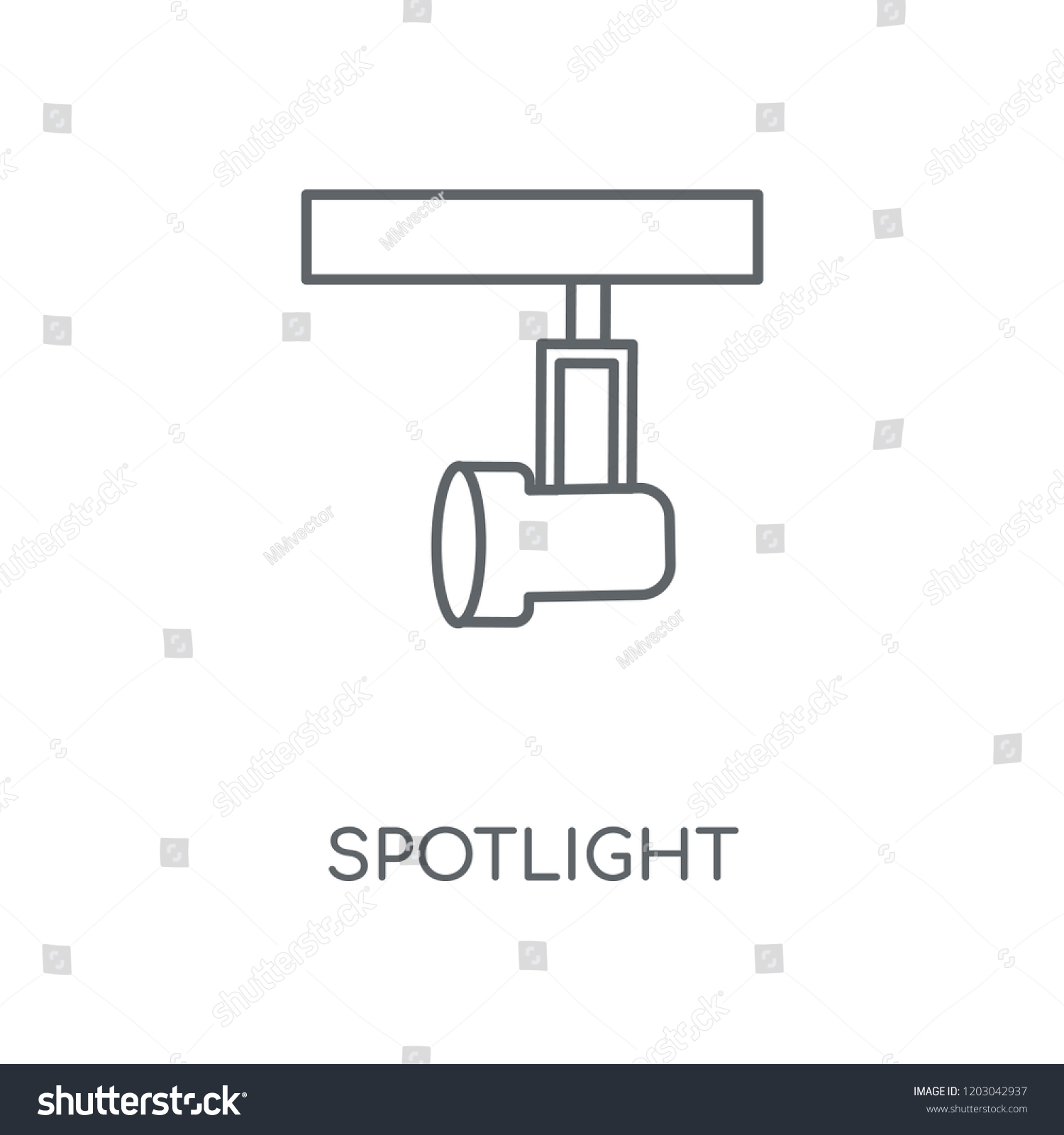 Spotlight Linear Icon Spotlight Concept Stroke Stock Vector (Royalty ...