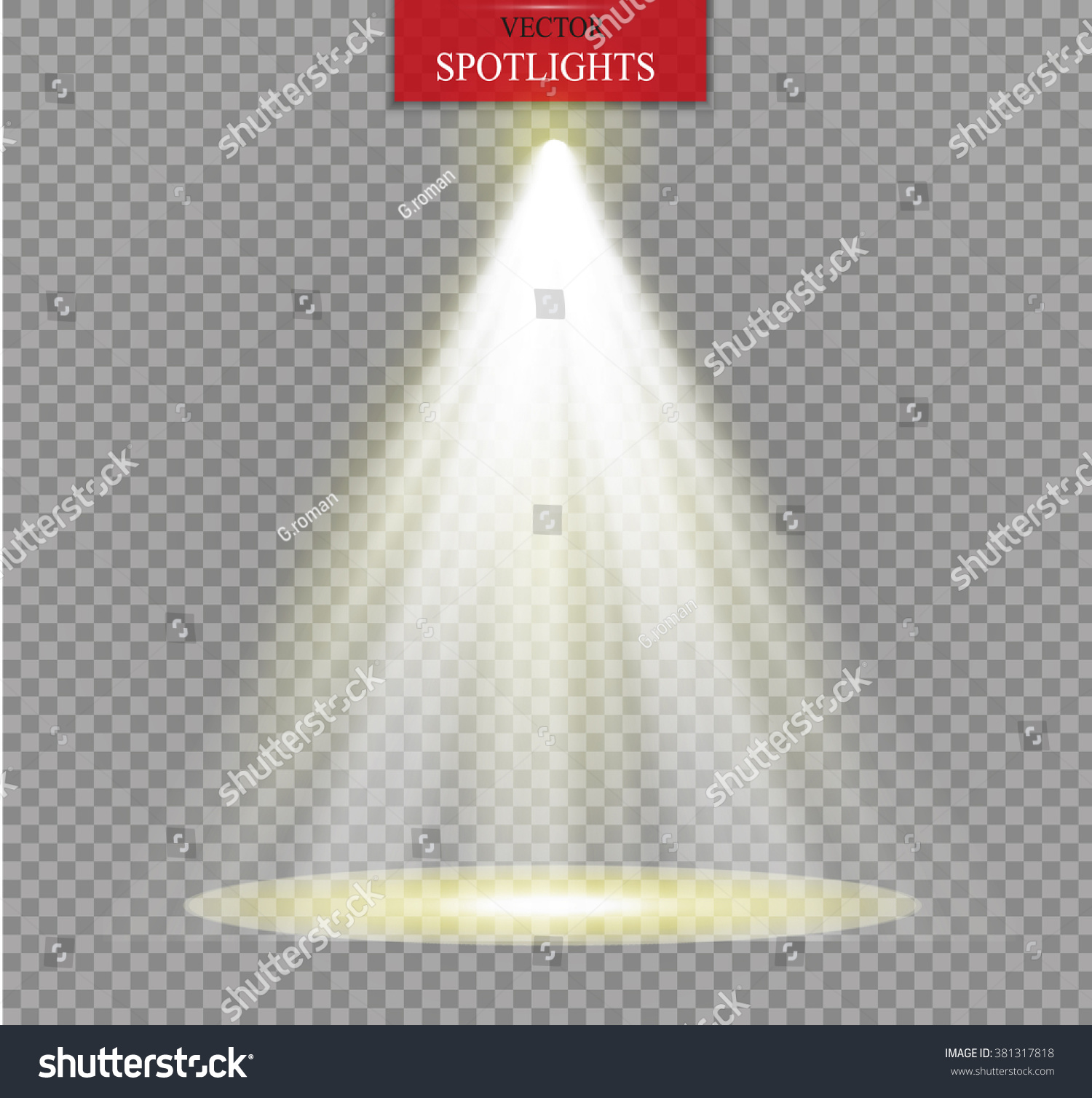 Spotlight On Transparent Background Stock Vector (Royalty Free) 381317818