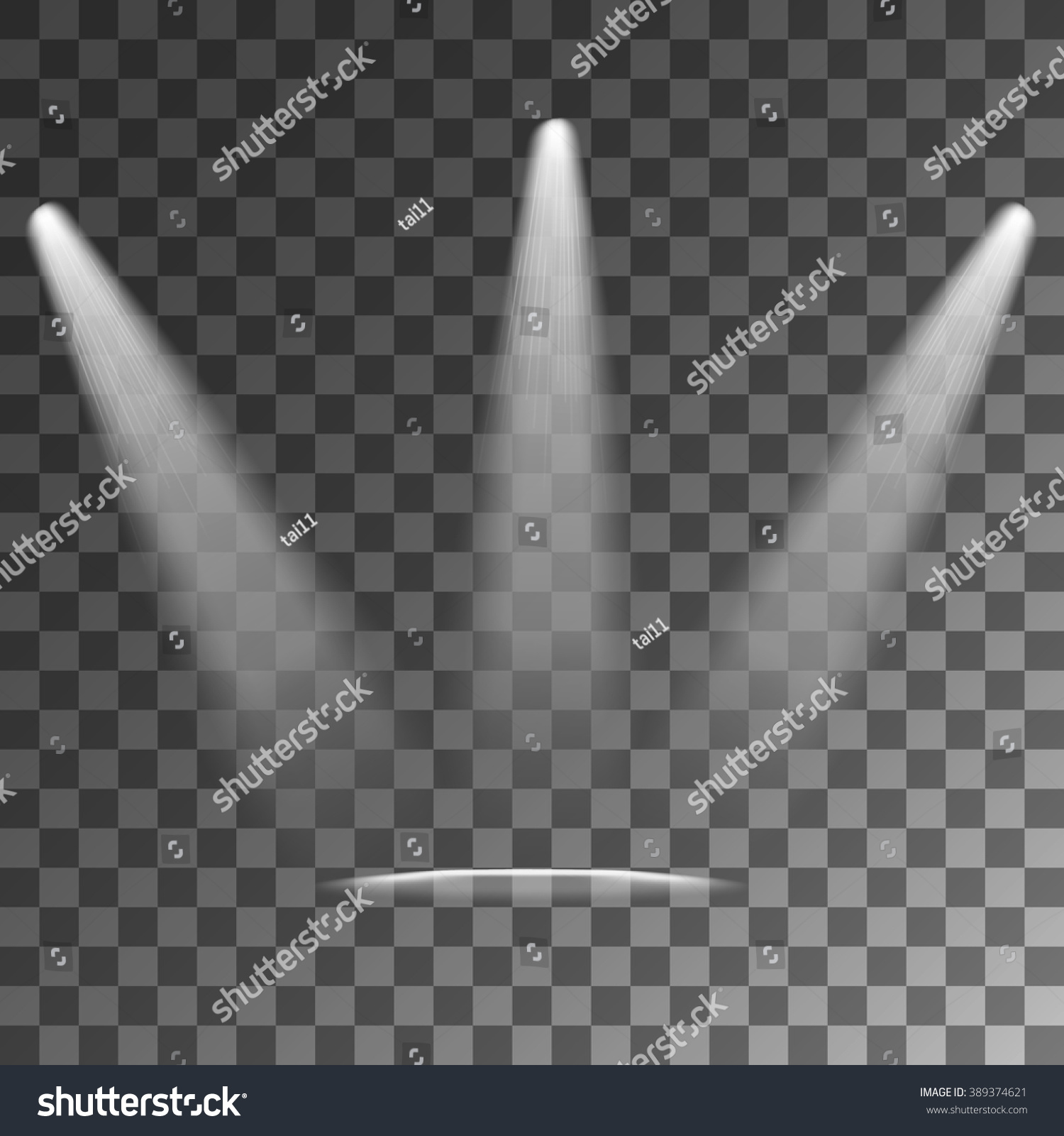 Vektor Stok Spotlights Vector Transparent Background Light Effects ...