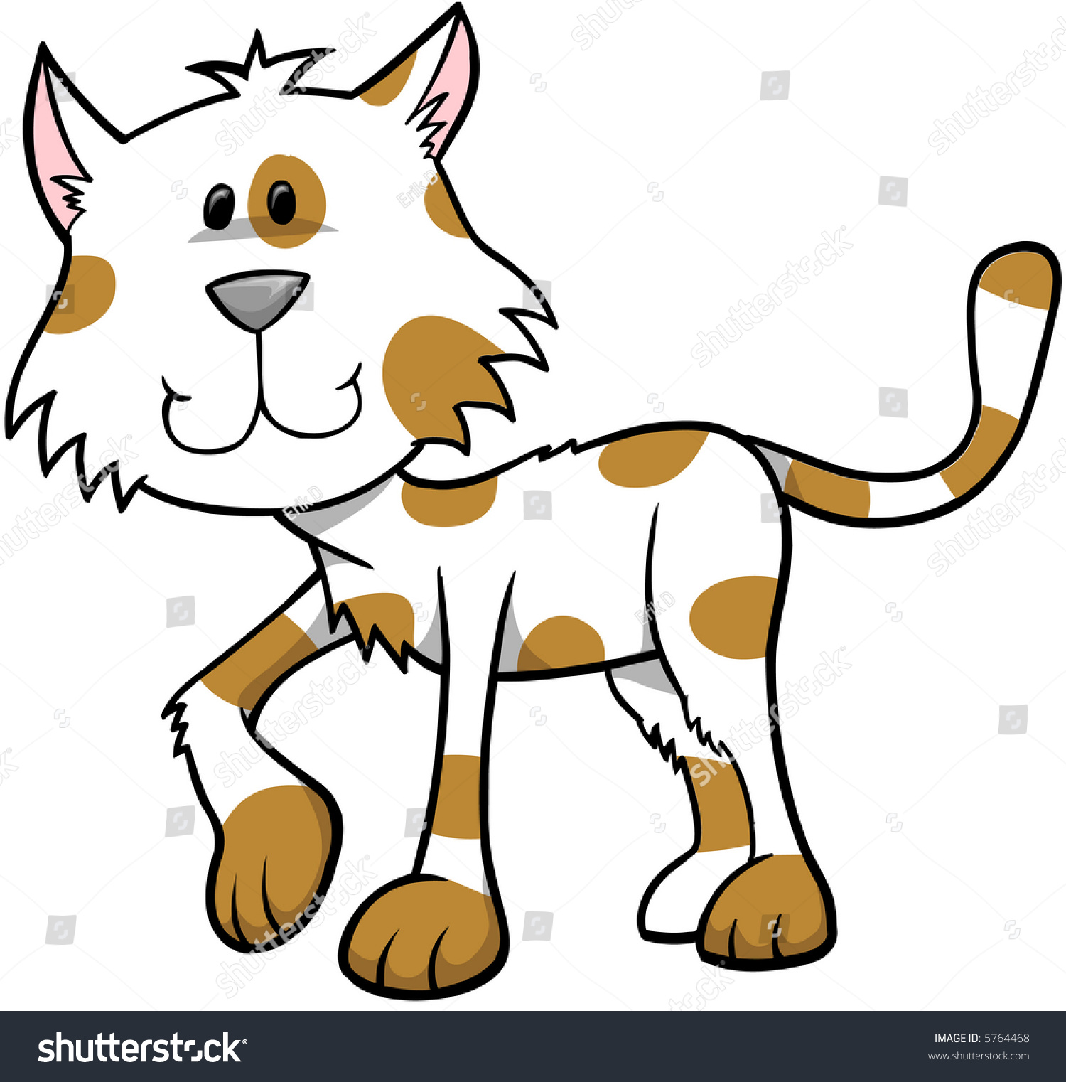 Spotted Cat Vector Illustration Stock Vector 5764468 - Shutterstock