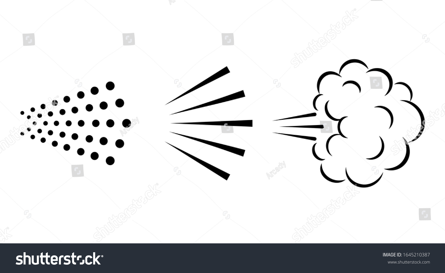Spray Cloud Icon Set Isolated On Stock Vector (Royalty Free) 1645210387 ...