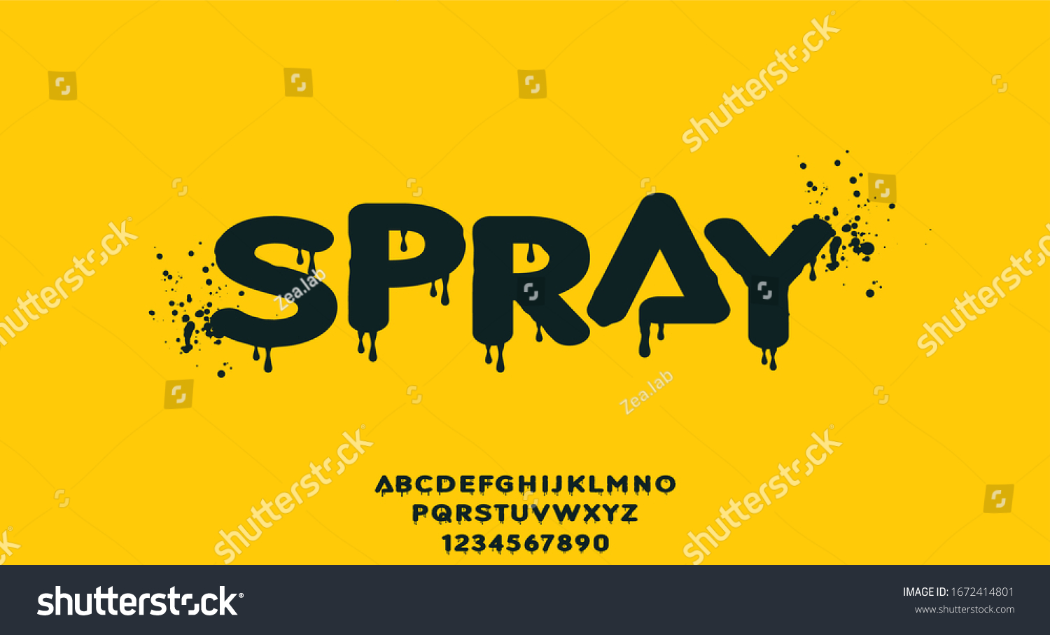 Spray Drop Paint Alphabet Vector Typeface Stock Vector (Royalty Free ...